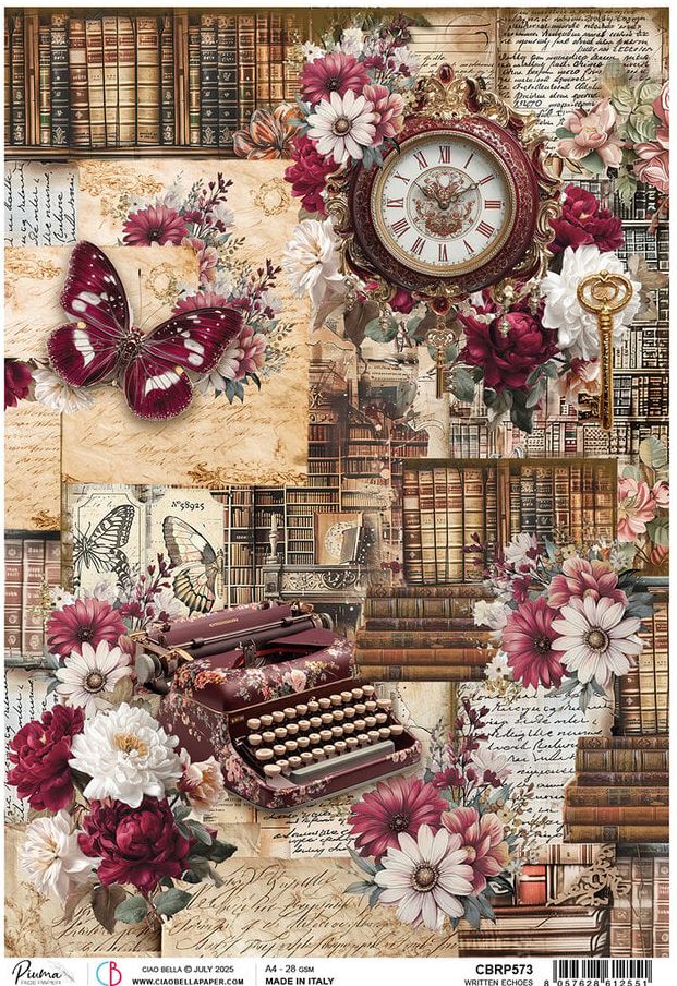 Ciao Bella Book Lovers A4 Rice Paper Written Echoes (5pcs) (CBRP573)