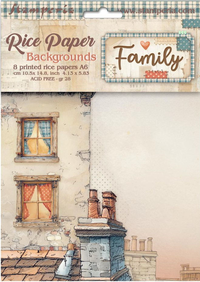 Stamperia Family A6 Rice Paper Backgrounds (8pcs) (DFSAK6049)